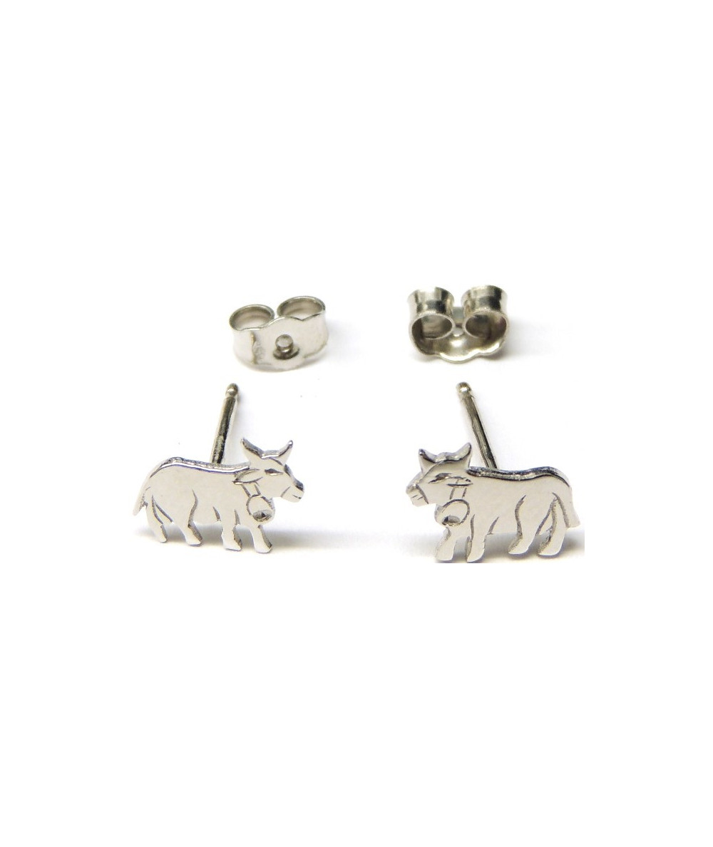 Boucles d'oreilles motif vache en or 750 - Joly-Pottuz Bijoutier à Megève
